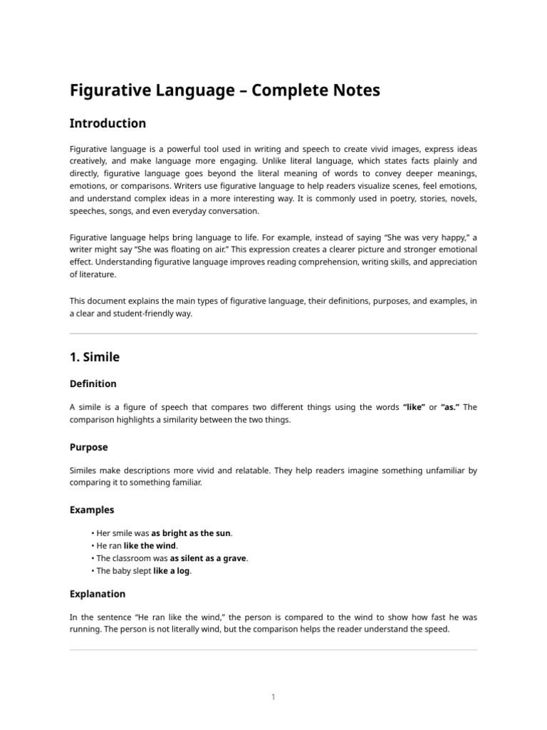 Understanding Figurative Language | PDF | Metaphor | Idiom