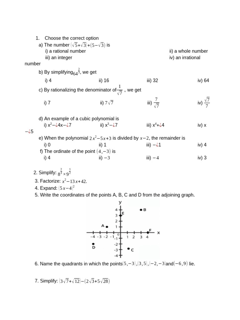 Math Practice Questions and Solutions | PDF