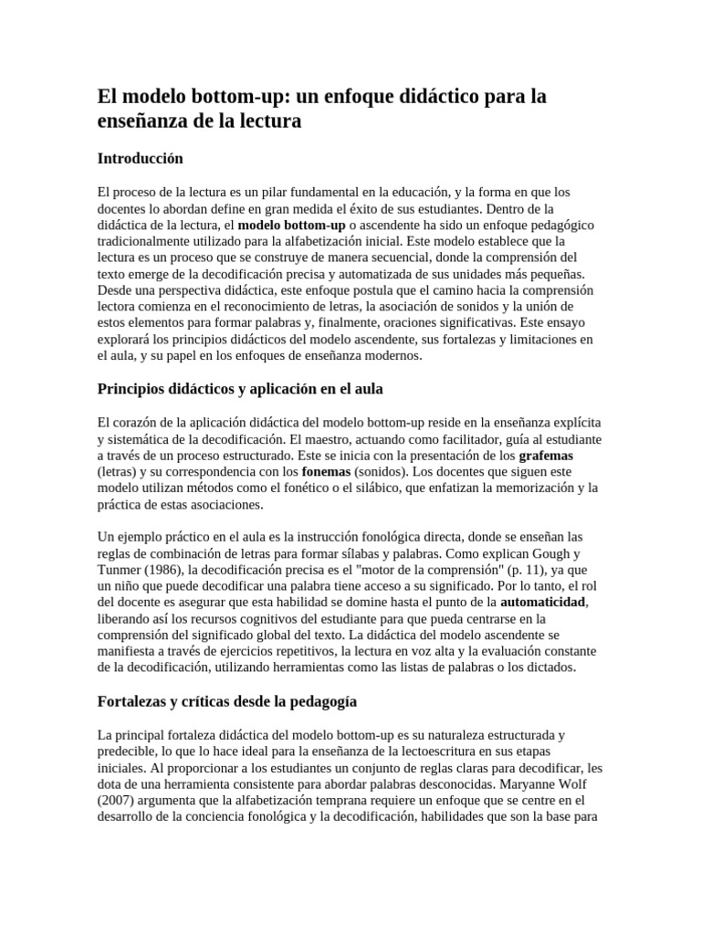 El Modelo Bottom 4 | PDF | Enseñando | Palabra