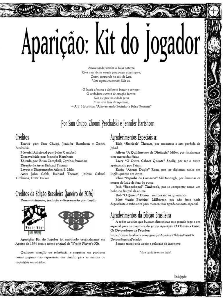 6003 - (Errata Não é 6010) - WTO -Storyteller's Kit - KIT DO JOGADOR ...