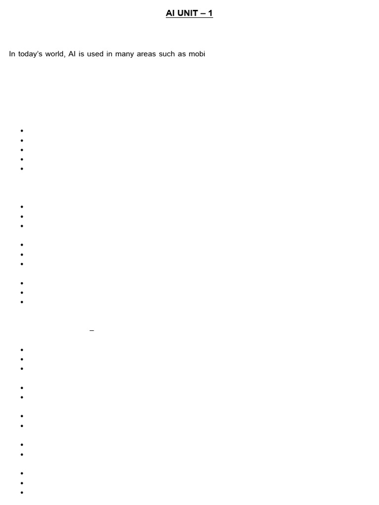 AI Unit-1 | PDF | Artificial Intelligence | Intelligence (AI) & Semantics