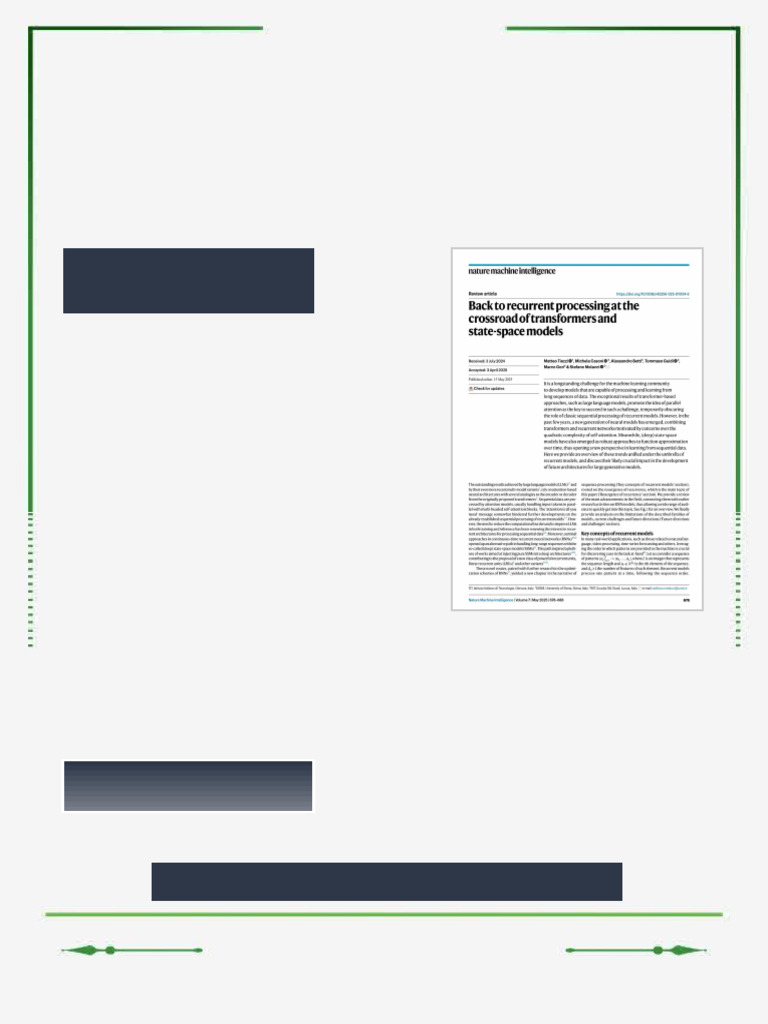 Back to recurrent processing at the crossroad of transformers and state ...