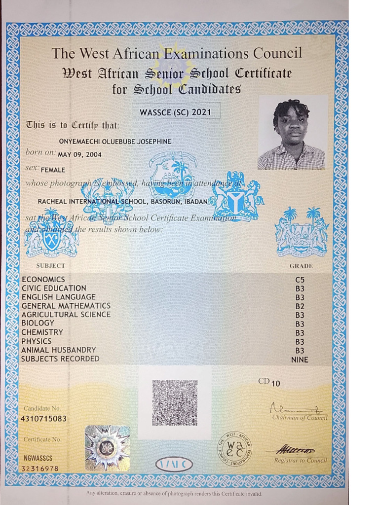 Waec Certificate | PDF
