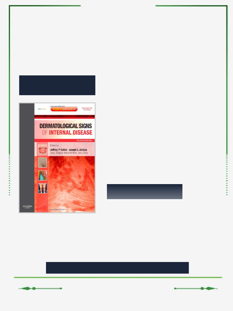 Dermatological Signs of Internal Disease 4th Edition Jeffrey P. Callen ...
