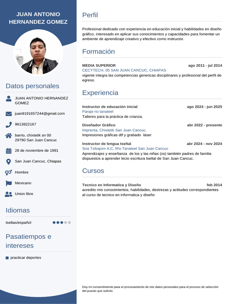 Cv Juan Antonio Hernandez Gomez 14-10-2025 11-39-19 | PDF | Educación ...