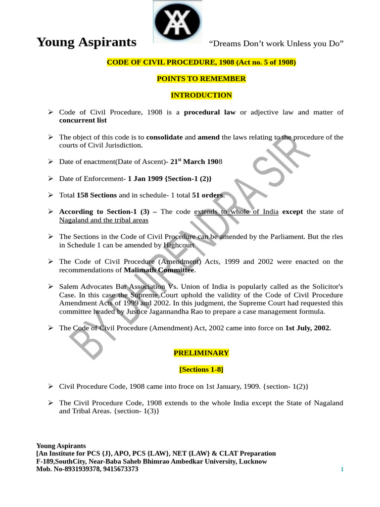 Cpc Up Pcs j Pre Section 1 to 35b | PDF | Lawsuit | Res Judicata
