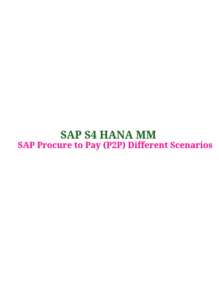 P2P - SAP | PDF | Accounting | Business Economics