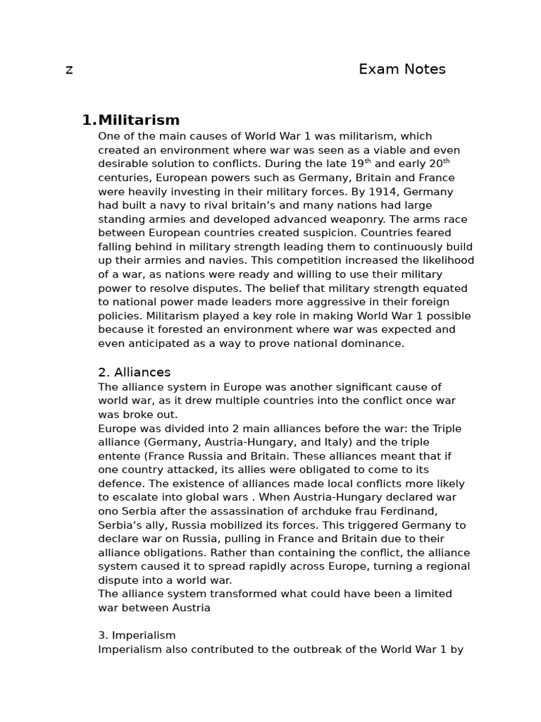History Exam notes WW1 | PDF | Gallipoli Campaign | German Empire