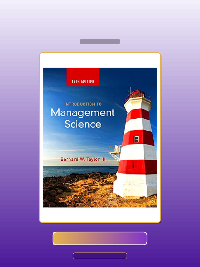 Introduction to Management Science 12th Edition E-book Testbank ...