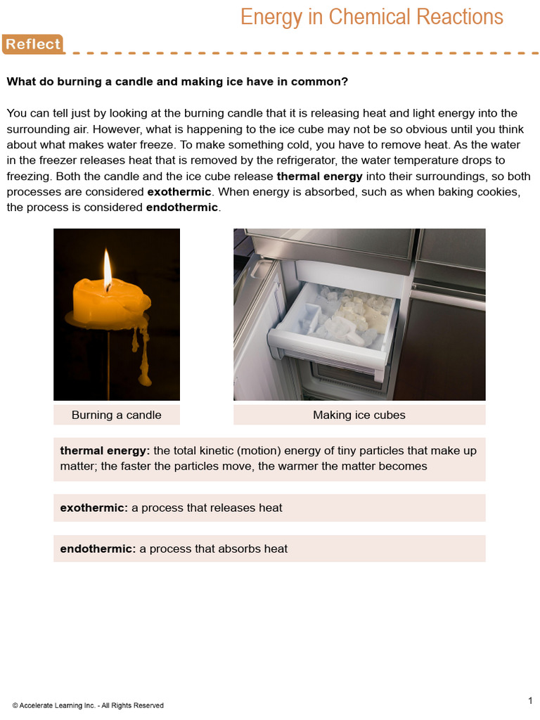 Energy Changes in Chemical Reactions | PDF | Chemical Reactions ...
