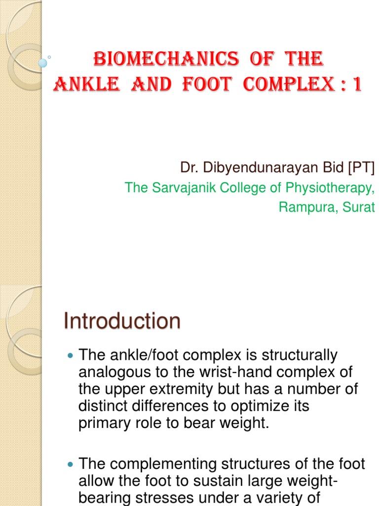 Ankle and Foot Biomechanics 1 - Structure | PDF | Anatomical Terms Of ...