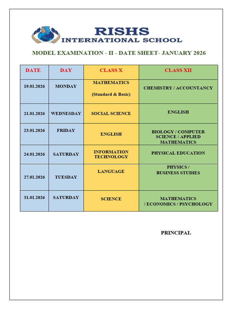 Grade x Xii Model Exam II Tt (1) | PDF