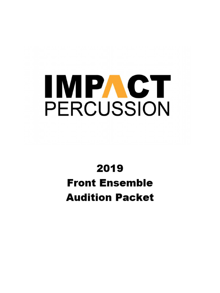 2019 IMPACT Percussion Front Ensemble Packet | PDF | Musical Instruments