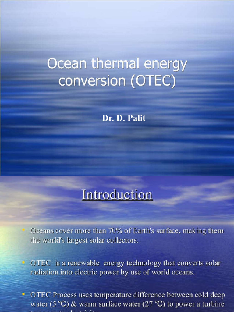 Ocean Thermal Power Generation PDF Presentation | PDF | Energy ...