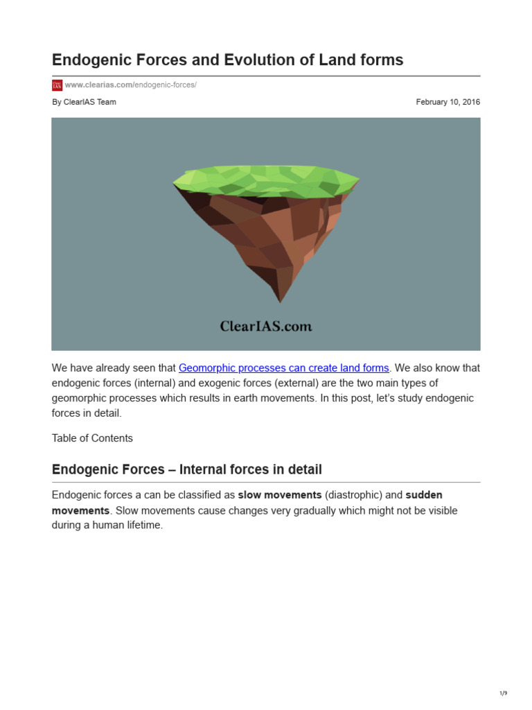 Clearias.com-Endogenic Forces and Evolution of Land Forms | PDF | Fault ...