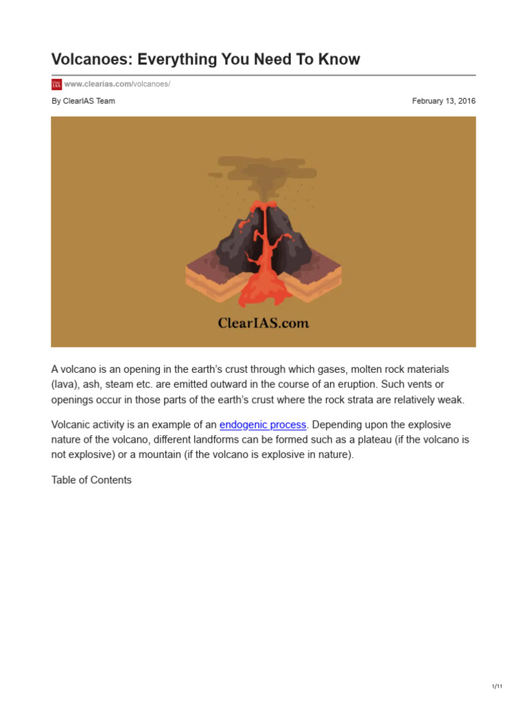 Clearias.com-Volcanoes_ Everything You Need to Know | PDF | Volcano | Lava