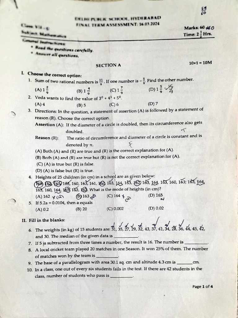 7th Grade, Math Exam papers | PDF | Numbers | Smartwatch
