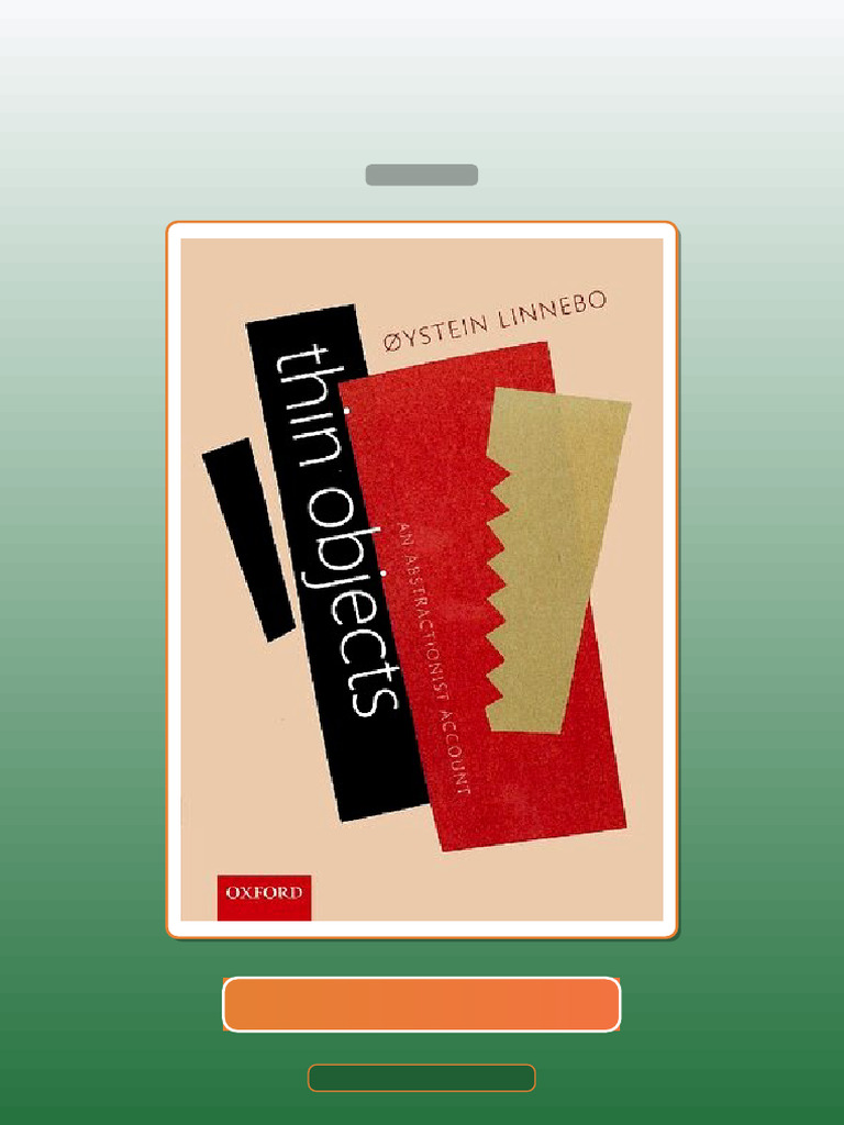 Test Bank for Thin Objects an Abstractionist Account 1st Edition Ystein ...