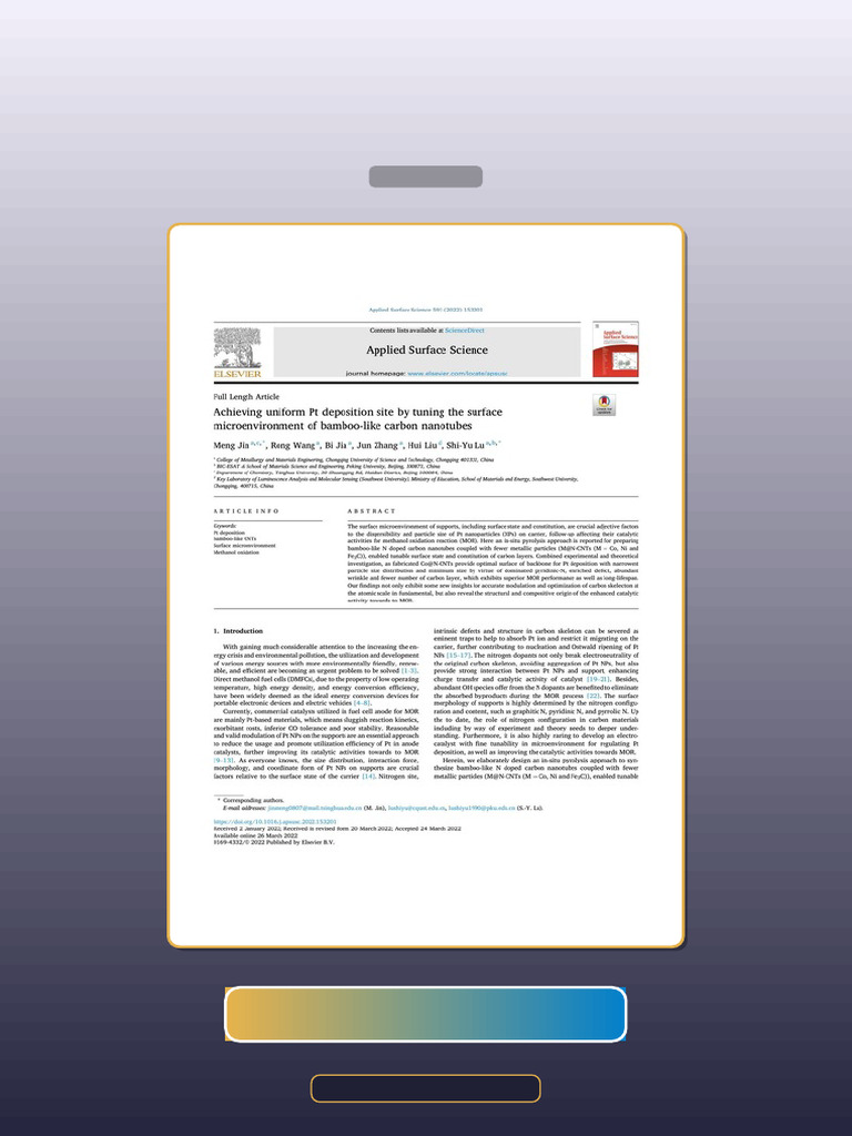 Test Bank for Achieving Uniform Pt Deposition Site by Tuning the ...