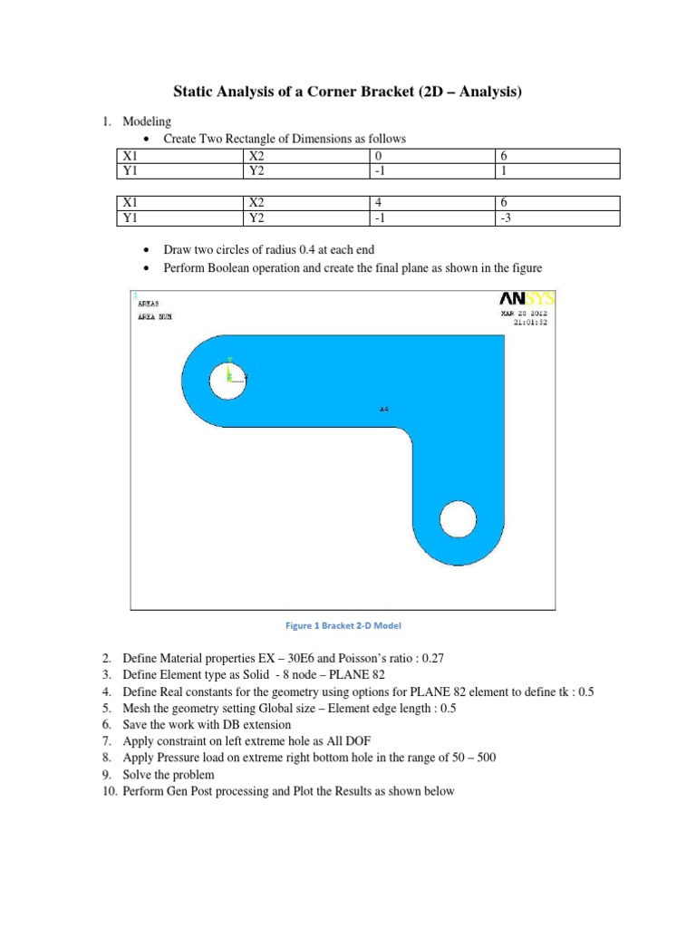 Static Analysis of A Corner Bracket | PDF | Teaching Methods & Materials