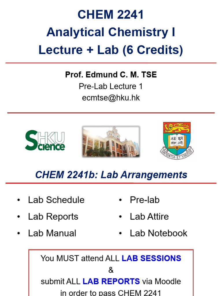 CHEM 2241 Lab Schedule & Requirements | PDF