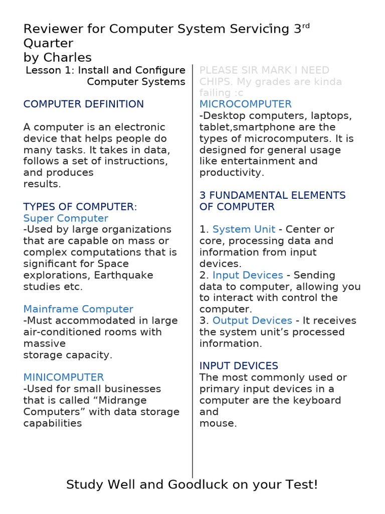 Computer System Servicing Guide | PDF | Computer Network | Network Topology