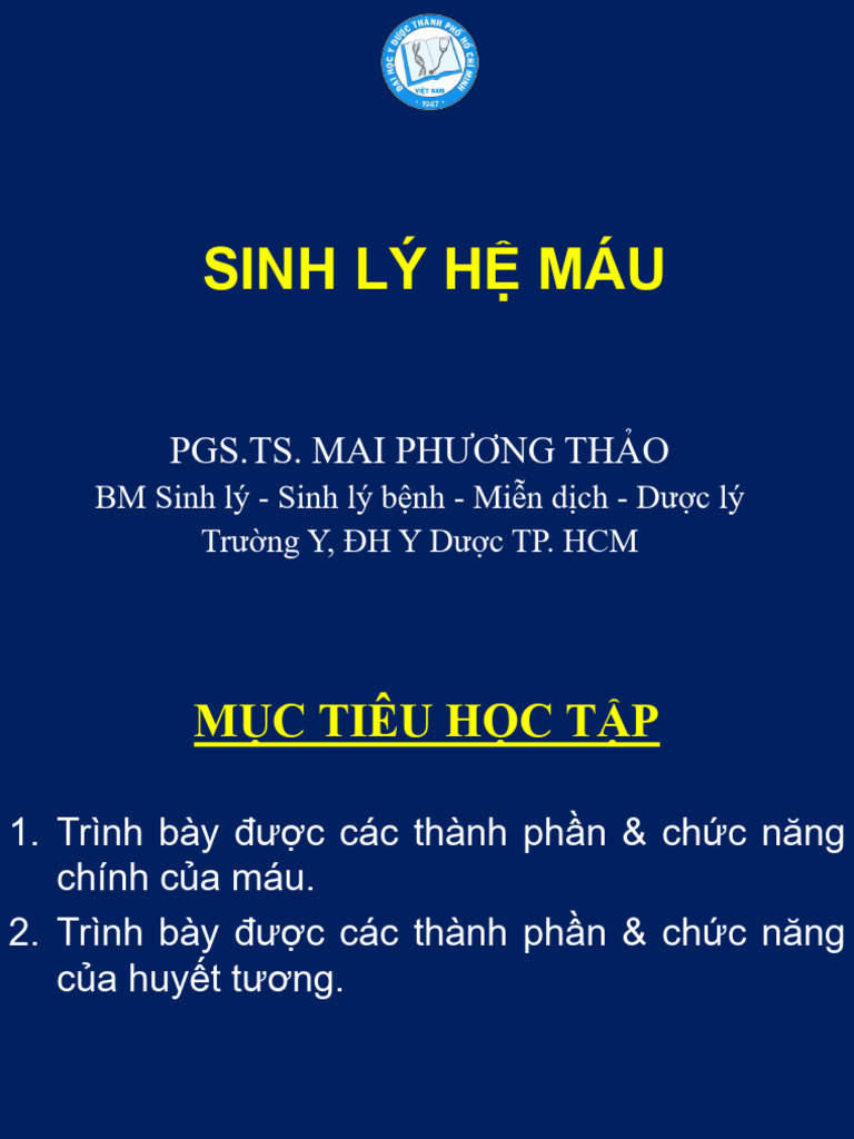 SINH LÝ HỆ MÁU | PDF