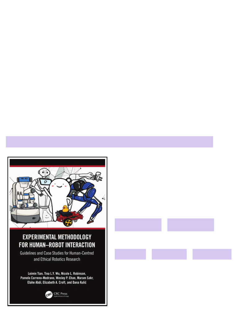 Experimental Methodology for Human–Robot Interaction: Guidelines and ...