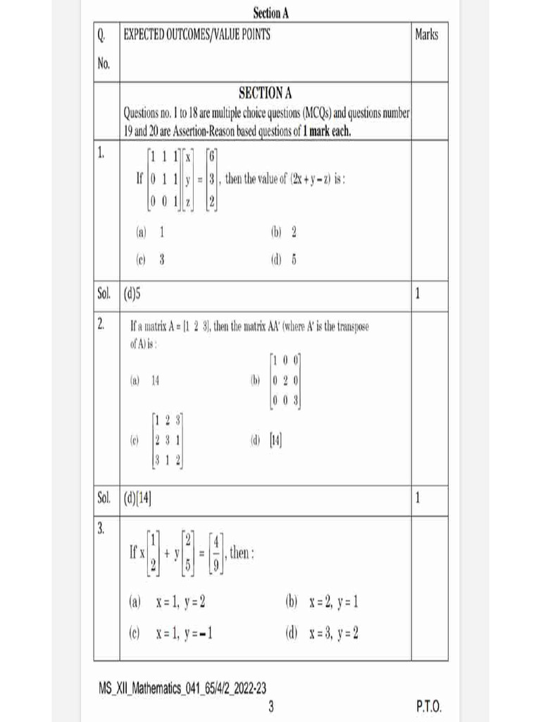 MCQs Class 12th Main | PDF