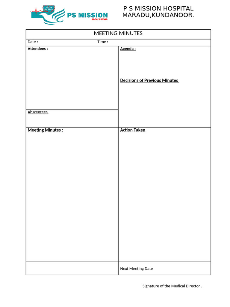 Minutes Template for Print | PDF