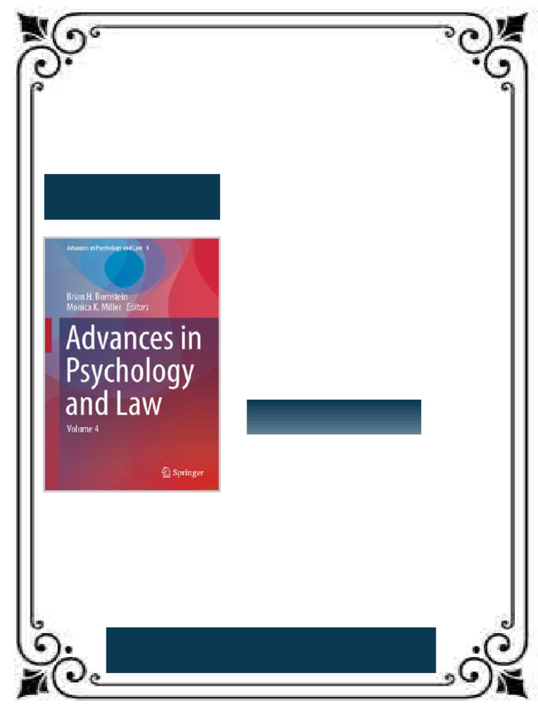 Advances in Psychology and Law Volume 4 Brian H. Bornstein eBook original digital release | PDF ...