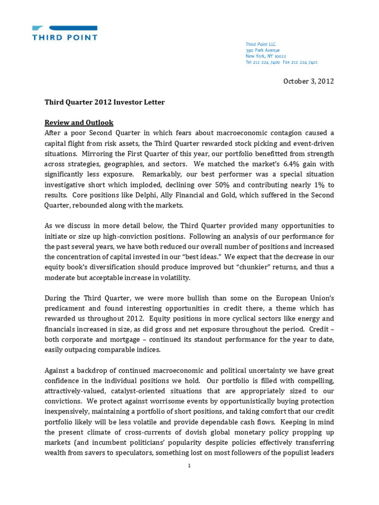 Third Point Letters | PDF | Residential Mortgage Backed Security ...