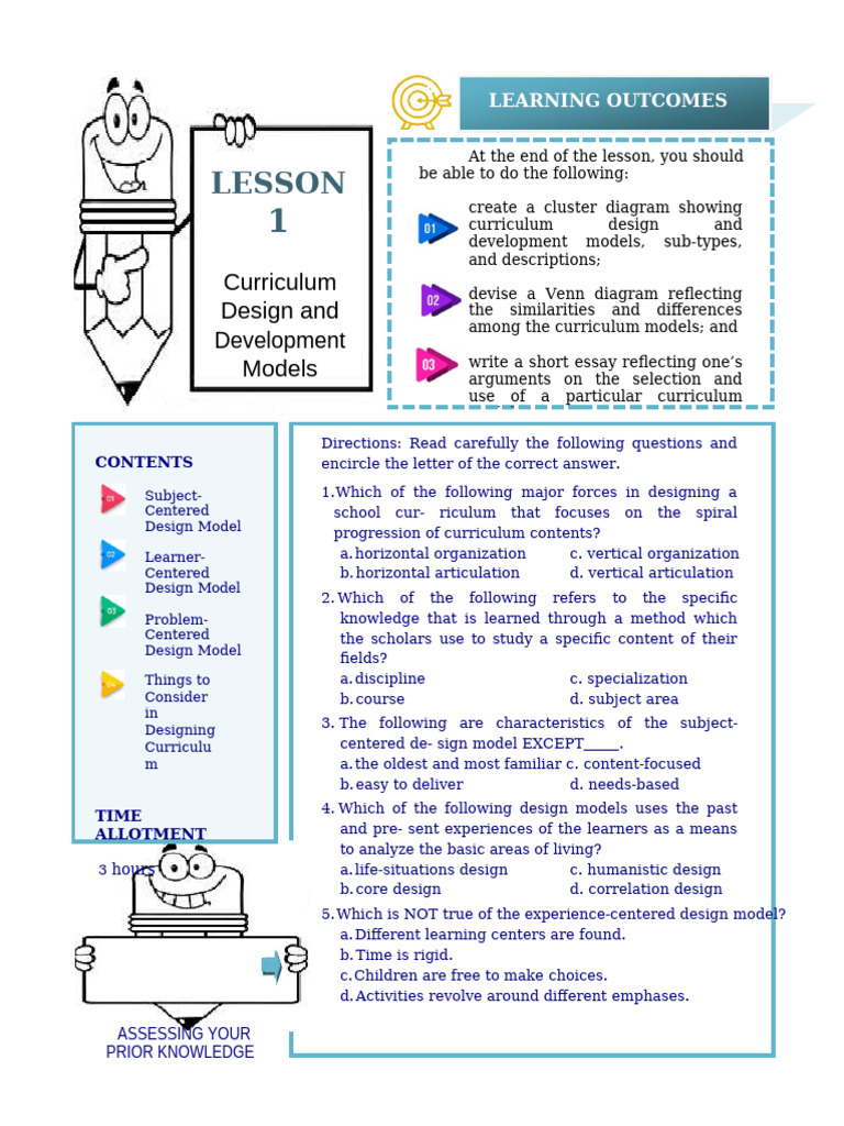 Curriculum Design Models Overview | PDF | Curriculum | Self Actualization
