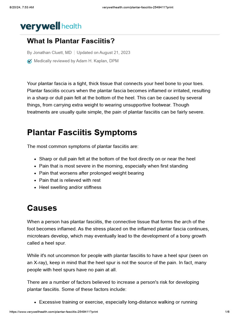 Plantar Fasciitis | PDF | Foot | Lower Limb Anatomy