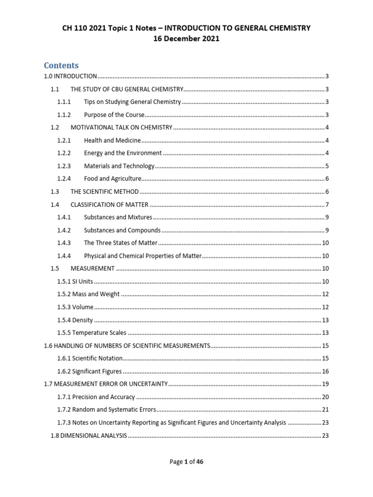 Ch 110–Introduction to General Chemistry | PDF | Litre | Significant ...