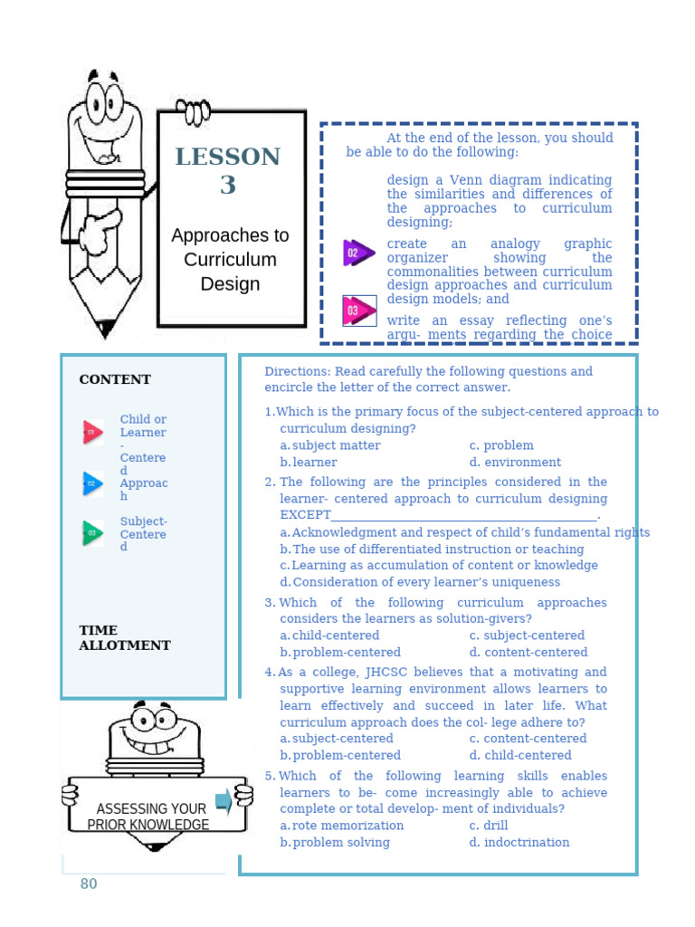 3 Approaches to Curriculum Design | PDF | Learning | Curriculum