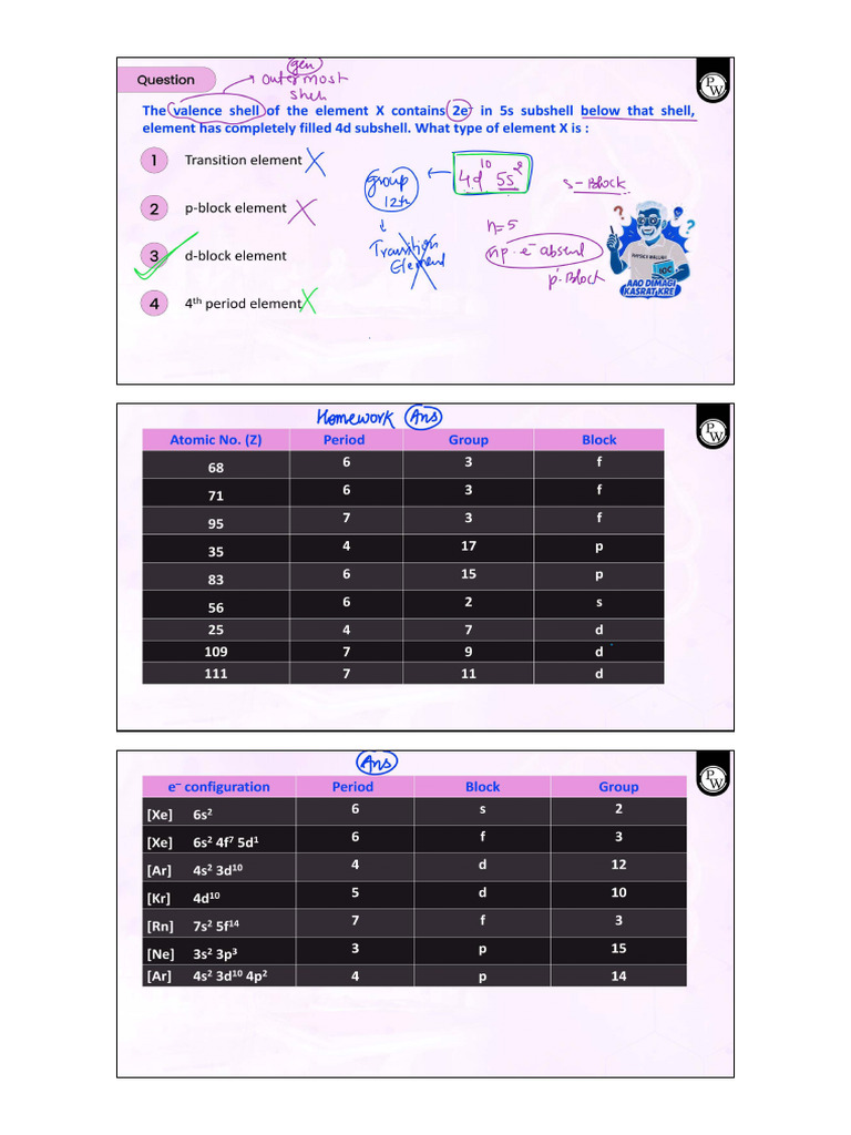 Classification of Elements and Periodicity in Properties 05 Class Notes ...