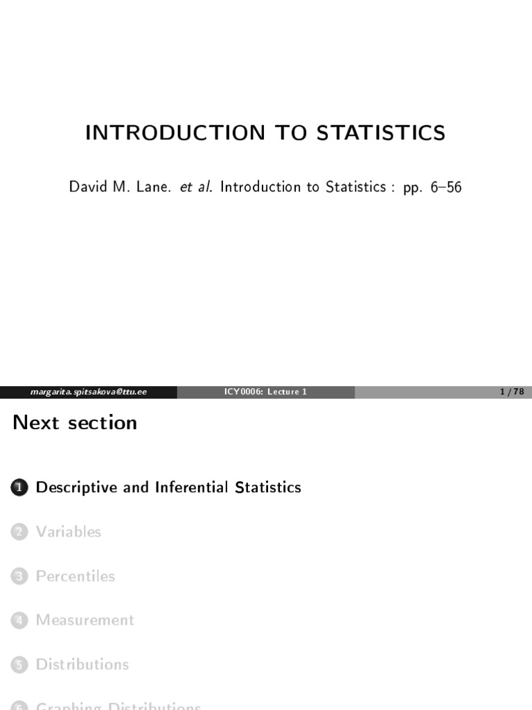 Introduction to Statistics | PDF | Level Of Measurement | Sampling (Statistics)
