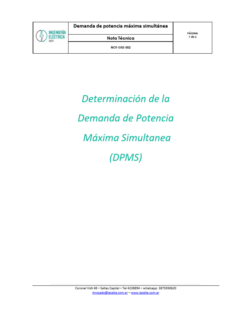 Nota Tecnica 2 - Aclaración de DPMS | PDF | Poder (Física ...