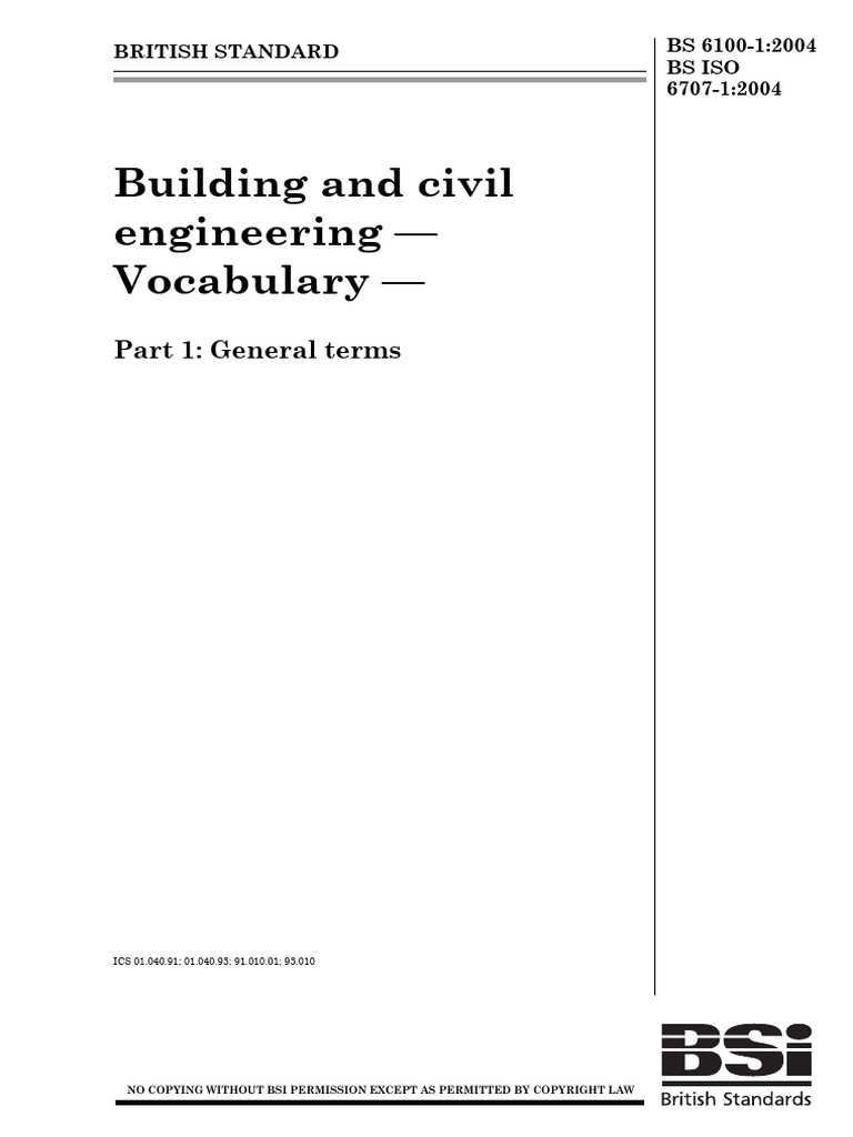 1-Building and civil engineering - Vocabulary. General terms | PDF ...