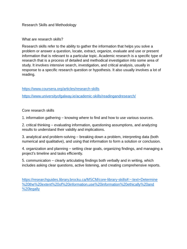 Essential Research Skills Explained | PDF | Methodology | Quantitative ...