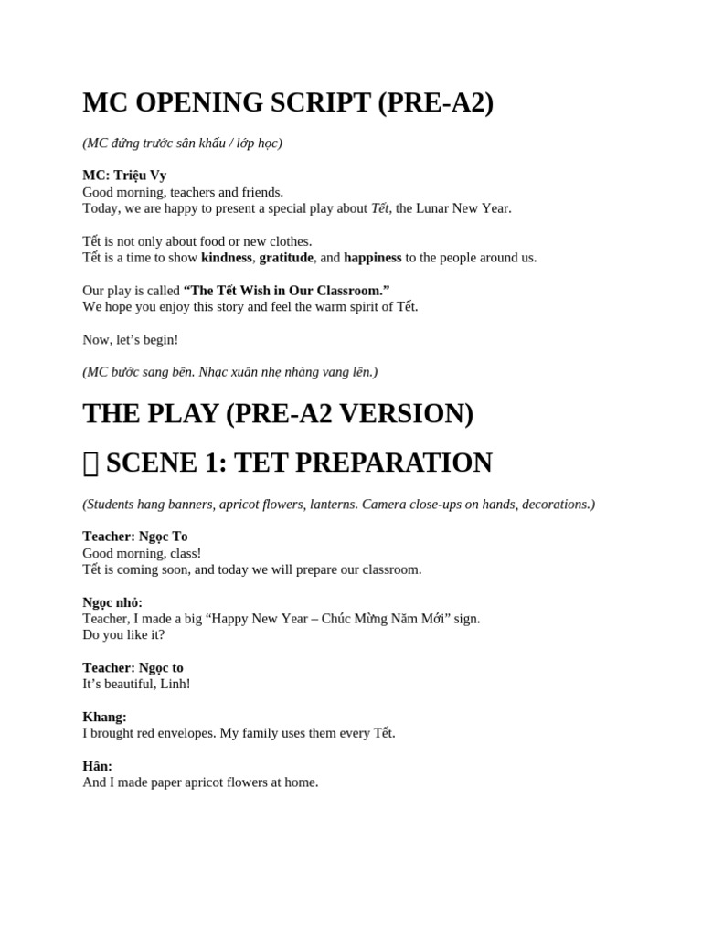MC Opening Script | PDF