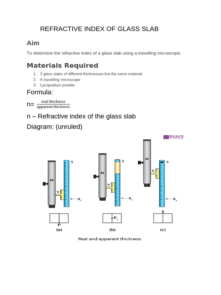 7. Refraction Through Glass Slab | PDF | Refractive Index | Glasses