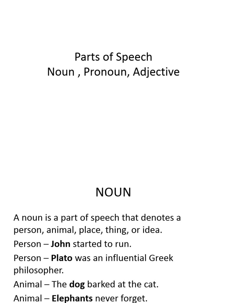 Understanding Parts of Speech: Nouns & Pronouns | PDF | Noun ...