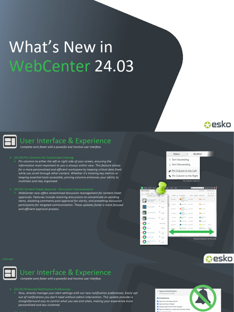 WebCenter 24.03 UI Enhancements Overview | PDF | Metadata | Computing