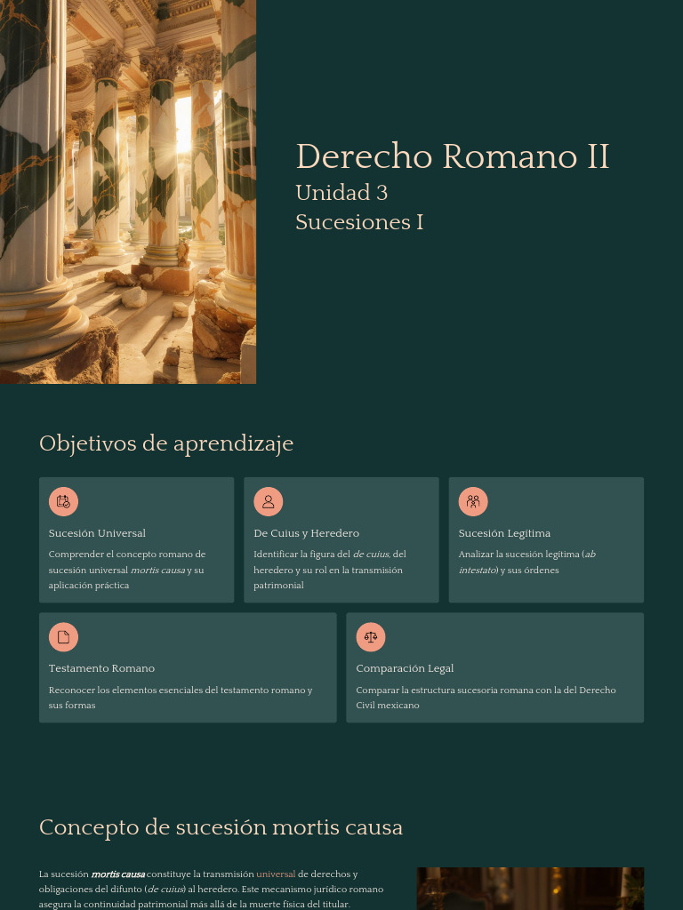 Sucesiones en Derecho Romano II | PDF | Herencia | Intestacy