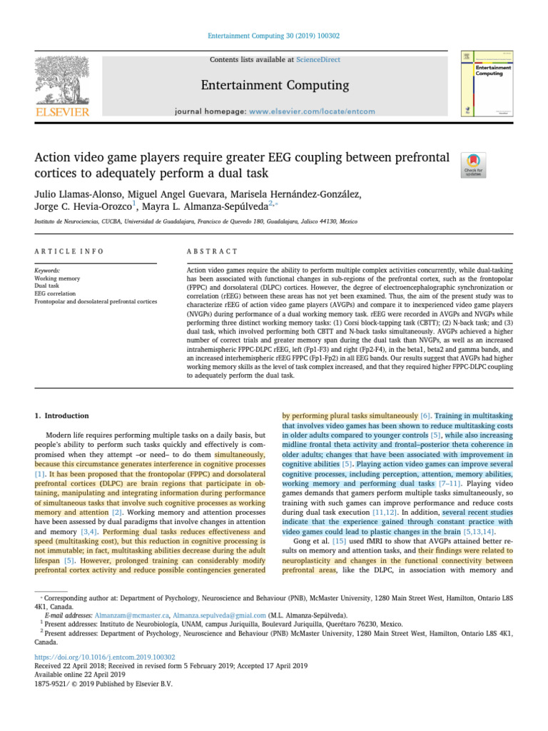 Action Video Game Players Require Greater EEG Coupling Between ...