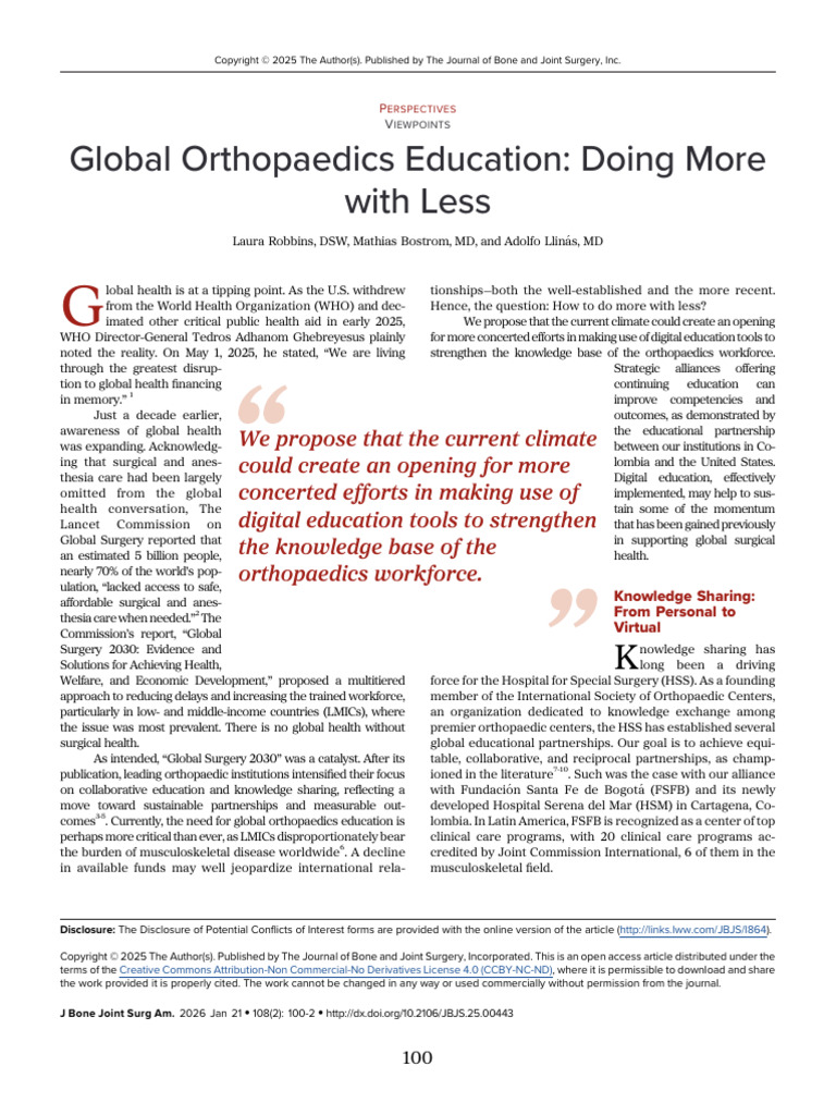 Global Orthopaedics Education_ Doing More With Less | PDF | Surgery ...