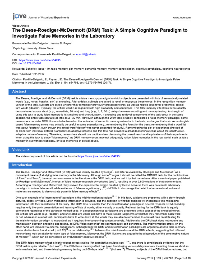 task-a-simple-cognitive-paradigm-to-investigate-false-memories-in-the ...