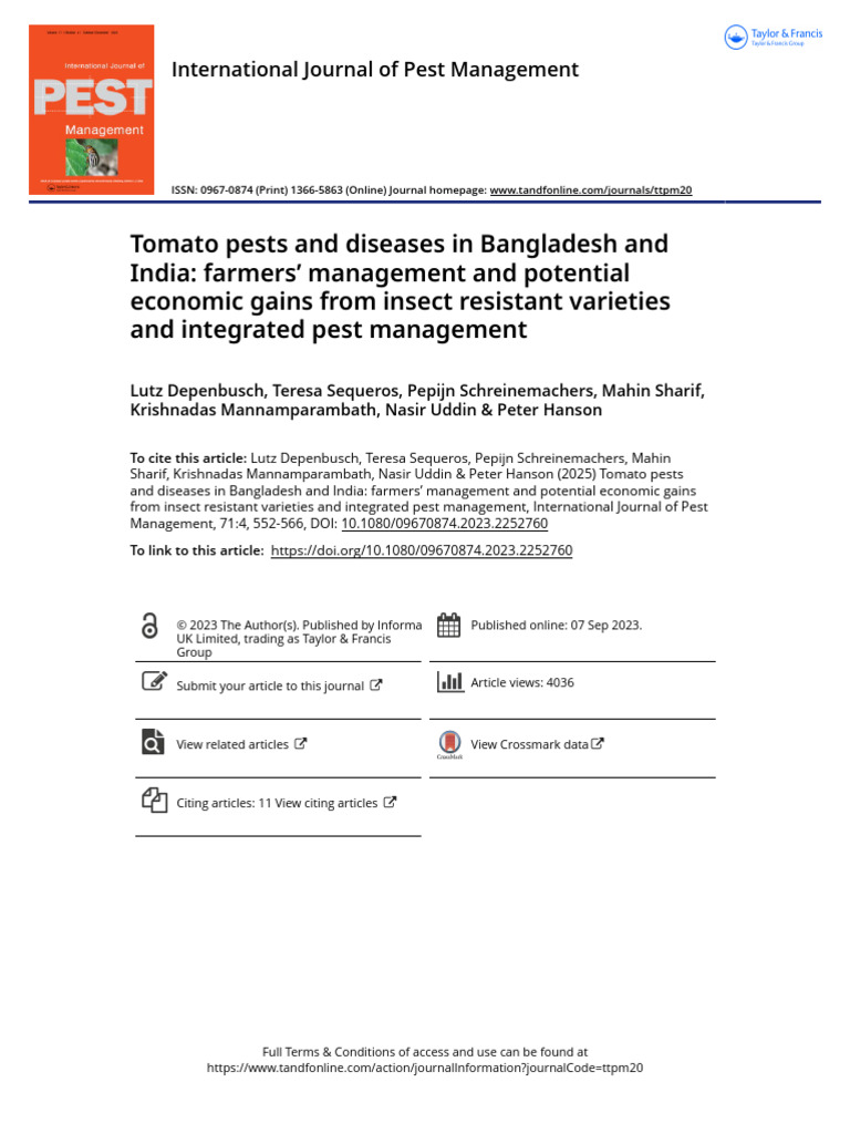 Tomato Pests and Diseases in Bangladesh and India Farmers Management ...